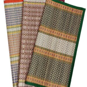 Generic INDIANSTORE4EVERYONE 18 X 18 Inch Hand Made Kusha Grass Aasan for Pooja (Multicolour) -Pack of 3 (Madurkathi River Grass Sedge/Korai)-100% ORGANIC, ys/m