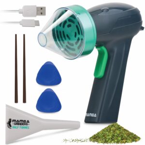 mamba monster 3.5g green portable electric herb grinder. rechargeable usb powered essential kitchen spice mill for one handed grinding