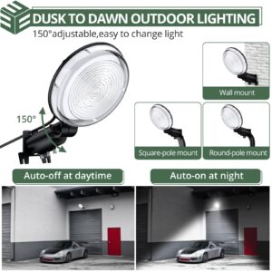 EYPINS LED Barn Light, 50W 6000LM Dusk to Dawn Outdoor Lighting with 150° Adjustable Photocell, 6500K Daylight Street Light, IP66 Waterproof Security Flood Lights for Barn Garage Yard Farm Warehouse