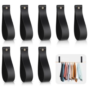 ymapinc leather wall hanging strap, 8 pcs artificial leather wall strap hooks wall mounted loop for hanging leather strap hangers for bathroom kitchen bedroom towel holder supplies