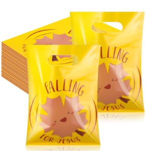 panelee 100 pcs thanksgiving treat bags religious fall goody bags autumn bags with handles christian maple fall leaves favor bags for kids goody candy bags for thanksgiving sundayschool party supplies