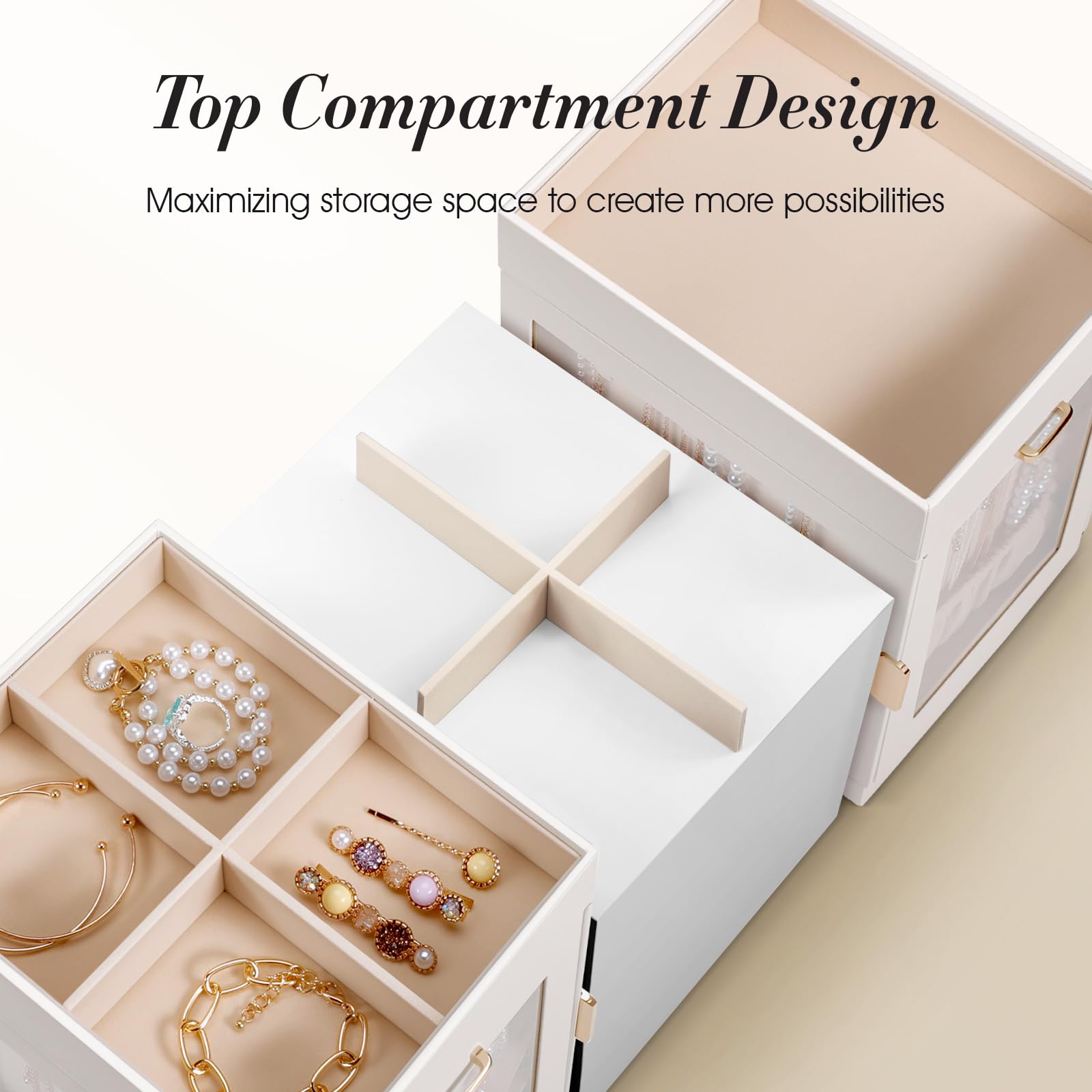 TidyStash 360° Rotating Jewelry Organizer - Large, Elegant Jewelry Boxes for Women Necklace, Ring & Earring Storage, Vertical Jewelry Organizers and Storage