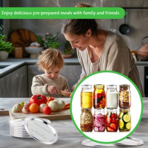 100 Pcs Canning Lids QUINGLU Mason Jar Lids for Ball, Kerr Jars 100% Fit For Regular Mouth Jars Food Grade Silicone Sealing Ring That Ensures An Airtight for Storing Food Fruits Jams Pickles 2.76"