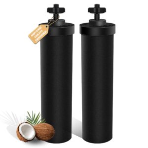 nsf/ansi 42&372 certified water filter replacement compatible with berkey® bb9-2® black filters, gravity filter system, purification elements compatible with travel, large, royal, crown series, 2 pack