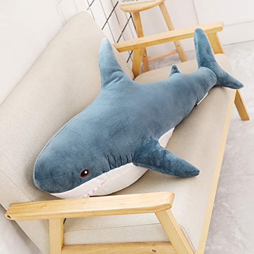 39inch Giant Plush Shark Toy Pillow,3D Giant Shark Stuffed Animal,Soft Shark Cushion Pillow Shark Stuffed Toy Throw Pillow for Children’s Pillow Boys and Girls Room Decoration Bedtime Gift (100cm)