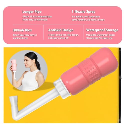 Gavilion 2 Pcs - Portable Bidet for Toilet, 300ML Upside Down Perineal Bottle with Storage Bag, Feminine Care Sprayer Bottle for Postpartum Care Personal Hygiene Clean,Style e