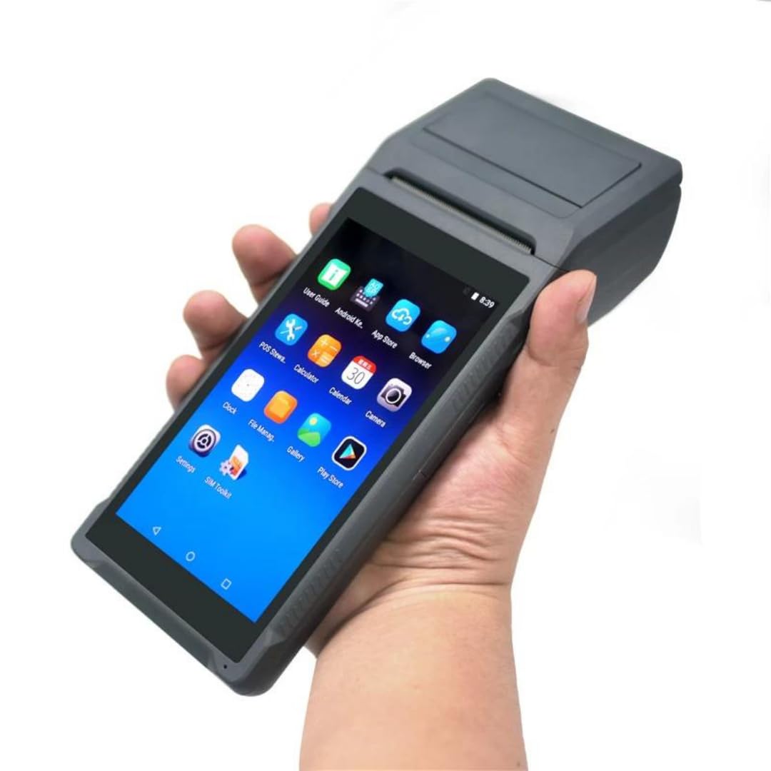 POS PDA Q2i Receipt Printer 58mm High Speed Thermal Printer with Android 8.1, 5.5’’ Touch Screen. Handheld Mobil Point of Sale Tablet. Scan1D barcodes. Support 3G. 1GB RAM + 8GM ROM