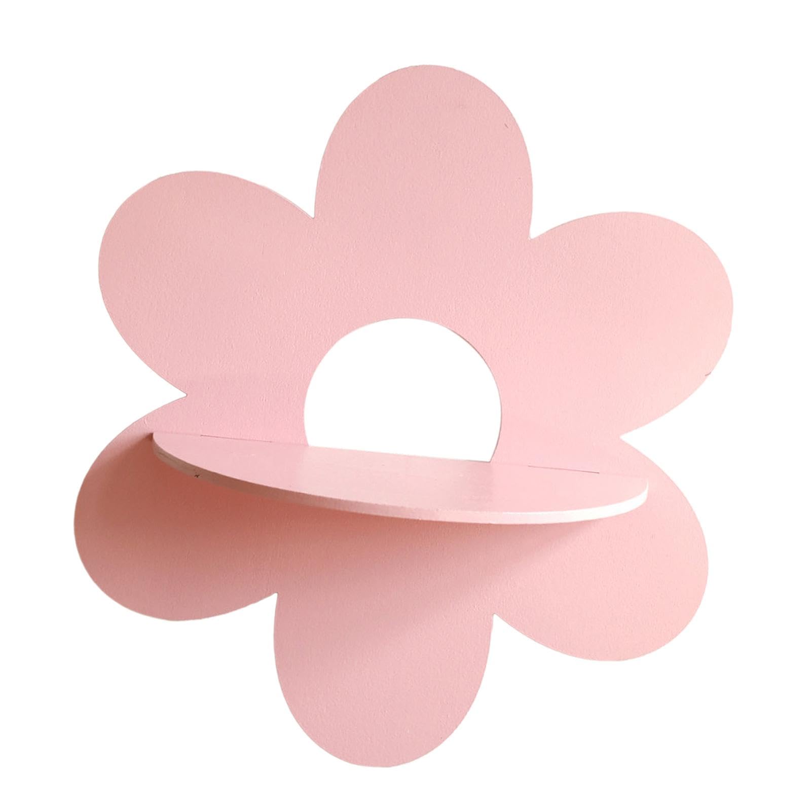 IEUDNS Flower Shape Wall Storage Holder, Hanging Storage Shelf, Wooden Easy to Install Hanging Plant Shelf for Stone Dorm Gift Home, Pink