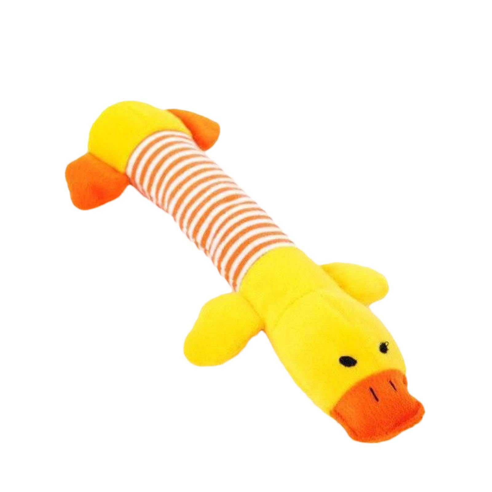 Puppy Plush Duck - Pet Squeaky Playtinhg - Crinkly Dog Toy, Squeaking Dog Plushie | Duck Shaped Teething Toy with Sound, Pet Dentals Care, Breed Specific Chew Toy for Dogs Puppies Aggressive Chewers