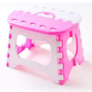 ndnczdhc plastic step stool, folding step stools for adults, portable step stool for kitchen, small stools to sit on,10x7.67x7.5inch(pink)