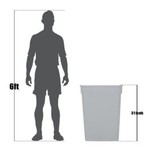 Mix.Home 23 Gallon Black Slim Rectangular Trash Can with lid Restaurant Trash can Commercial Trash can Tall Plastic Trash can Industrial Trash can Square Trash cans with Drop Shot Lid