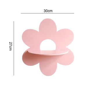 IEUDNS Flower Shape Wall Storage Holder, Hanging Storage Shelf, Wooden Easy to Install Hanging Plant Shelf for Stone Dorm Gift Home, Pink