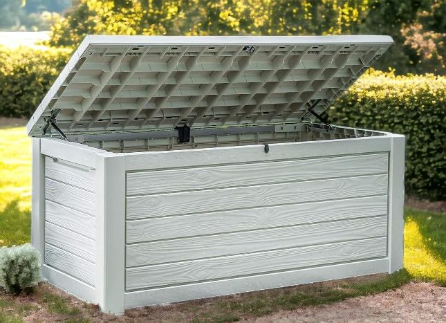 Generic 165 Gallon Outdoor Storage Resin Deck Box- (White), 246838