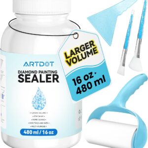 ARTDOT 16 oz Diamond Art Sealer Kits for Adults, Large Capacity Glue as Diamond Painting Accessories and Jigsaw Puzzles Tools