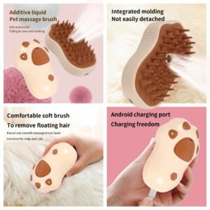 Steam Brush for Cats, 3 In 1 Cat Steamy Brush, New Upgraded Silicone Self-Cleaning Spray Cat Brush for Shedding, Pet Steam Brush, Dog Steam Brush, Pet Hair Cleaning Brush for Cat Dog