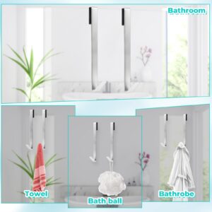 Qianyu 2 Pack 10 Inch Shower Door Hooks Towel Hooks for Bathrooms Extended Heavy Duty Drilling-Free Shower Robe Hook Suitable for Frameless Glass Shower Door Over The Door Towel Rack