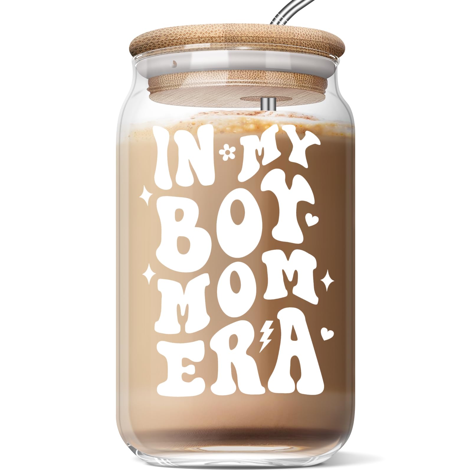 Boy Mom Gifts Mothers Day Gifts for a Mom of Boys - In My Boy Mom Era - Funny Birthday Christmas Thanks Giving Gifts Ideas for New Mom, Pregnant Mom, Expecting Mom, Mama, Mom to be 16 Oz Coffee Glass