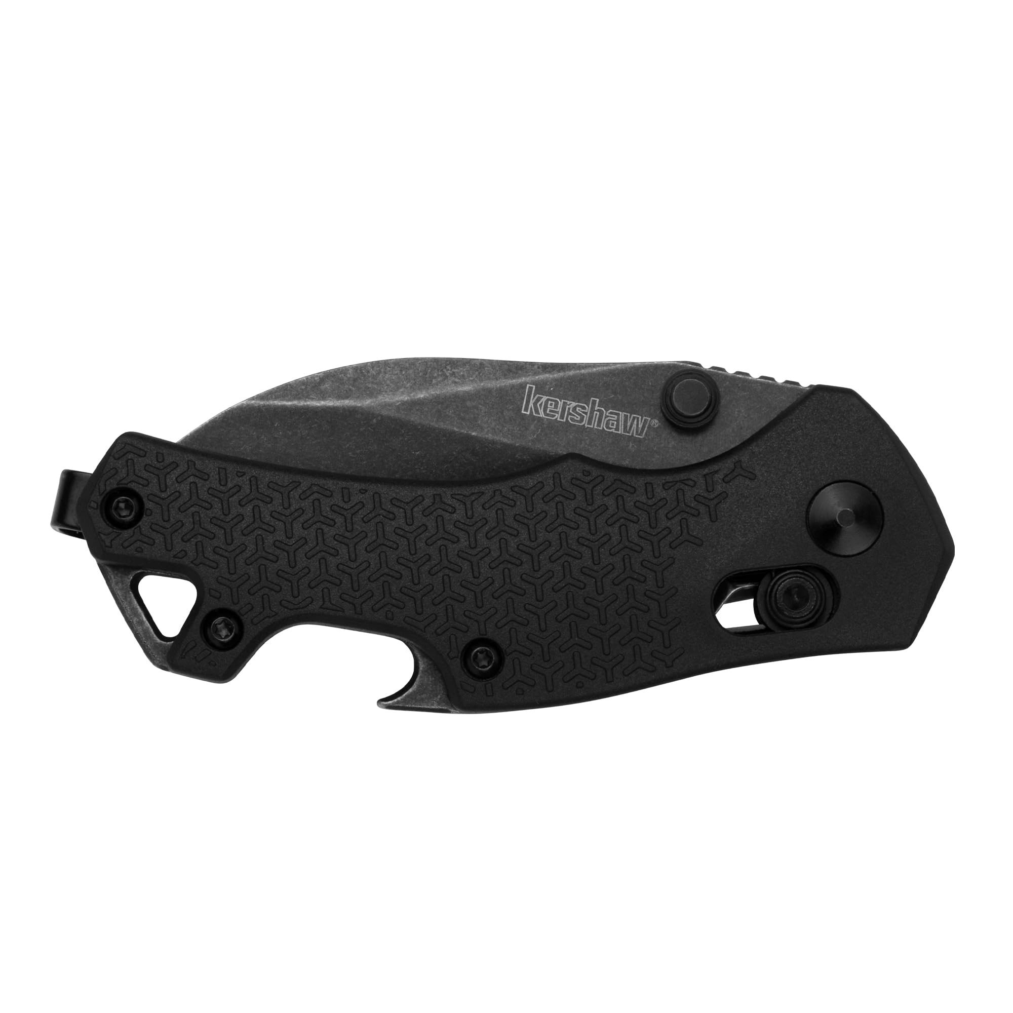 Kershaw Craze Folding Pocket Knife, EDC Friendly, 2.35 inch Blade, Duralock, Black GFN Handle, Bottle Opener, Pocketclip