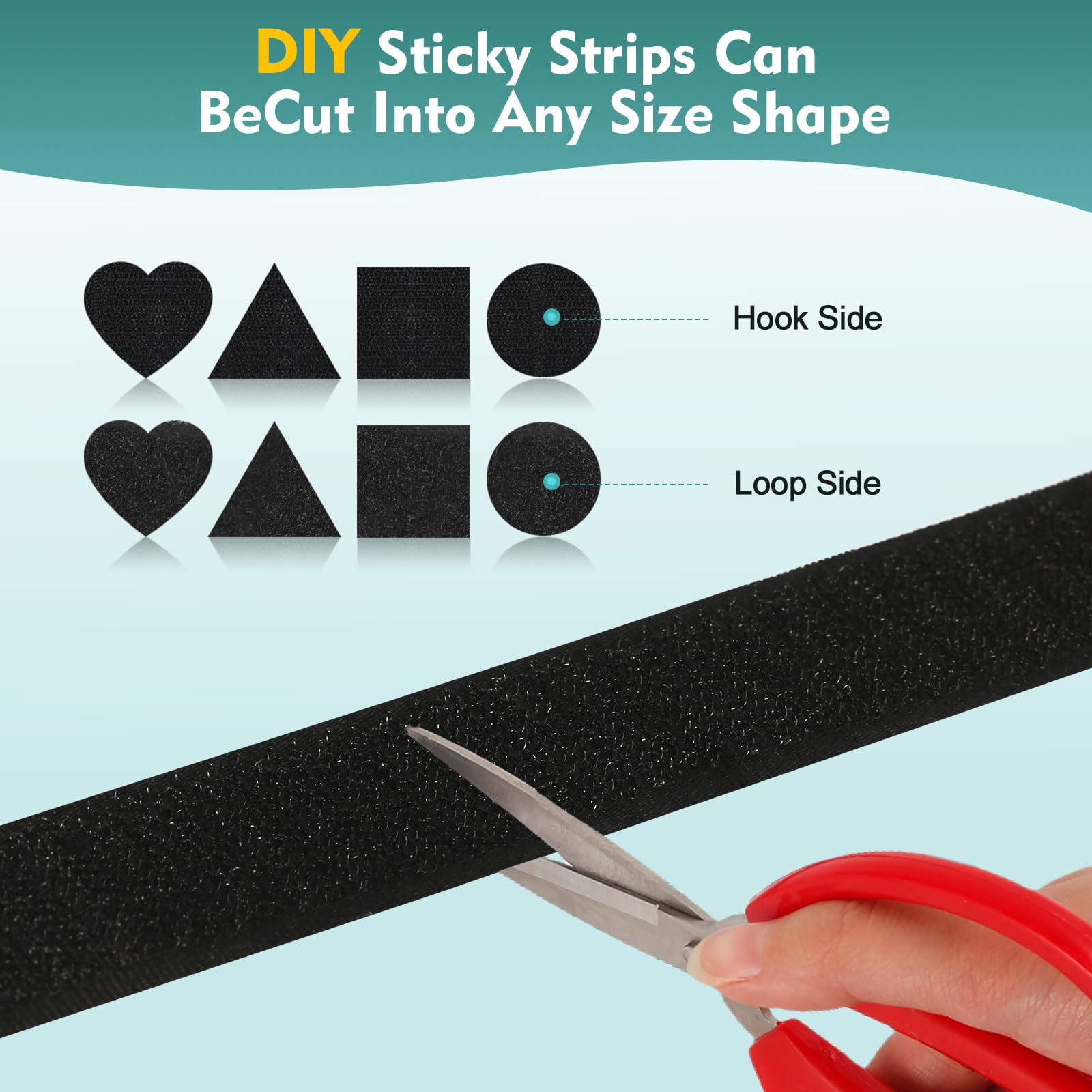 1 in×30 feet Black Heavy Duty Hook And Loop Tape with Adhesive, No Punching Picture Frame & Door Screen Mounting Tape, Keep Couch Cushion from Sliding, Sticky Tape for DIY at Classroom Office Home