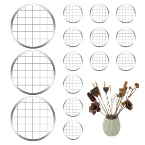 mason jar lids, 15pcs metal wide mouth mason jar lid organizer universal mason jar covers flower organizer lid insert with square grids mesh cover flower grid for vase for home office flower arranging