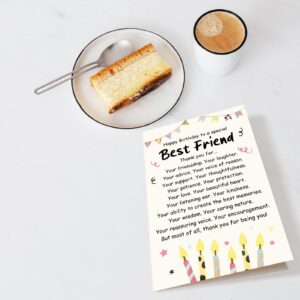 Chenive Birthday Card for Friend, Best Friend Birthday Card, Poem Birthday Card for Bestie BFF Soulmate, Happy Birthday to A Special Best Friend