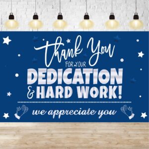 we appreciate you banner decorations thank you for all you do banner backdrop for teacher employee staff doctors nurse poaster boss volunteer appreciation week party decor supplies - blue silver