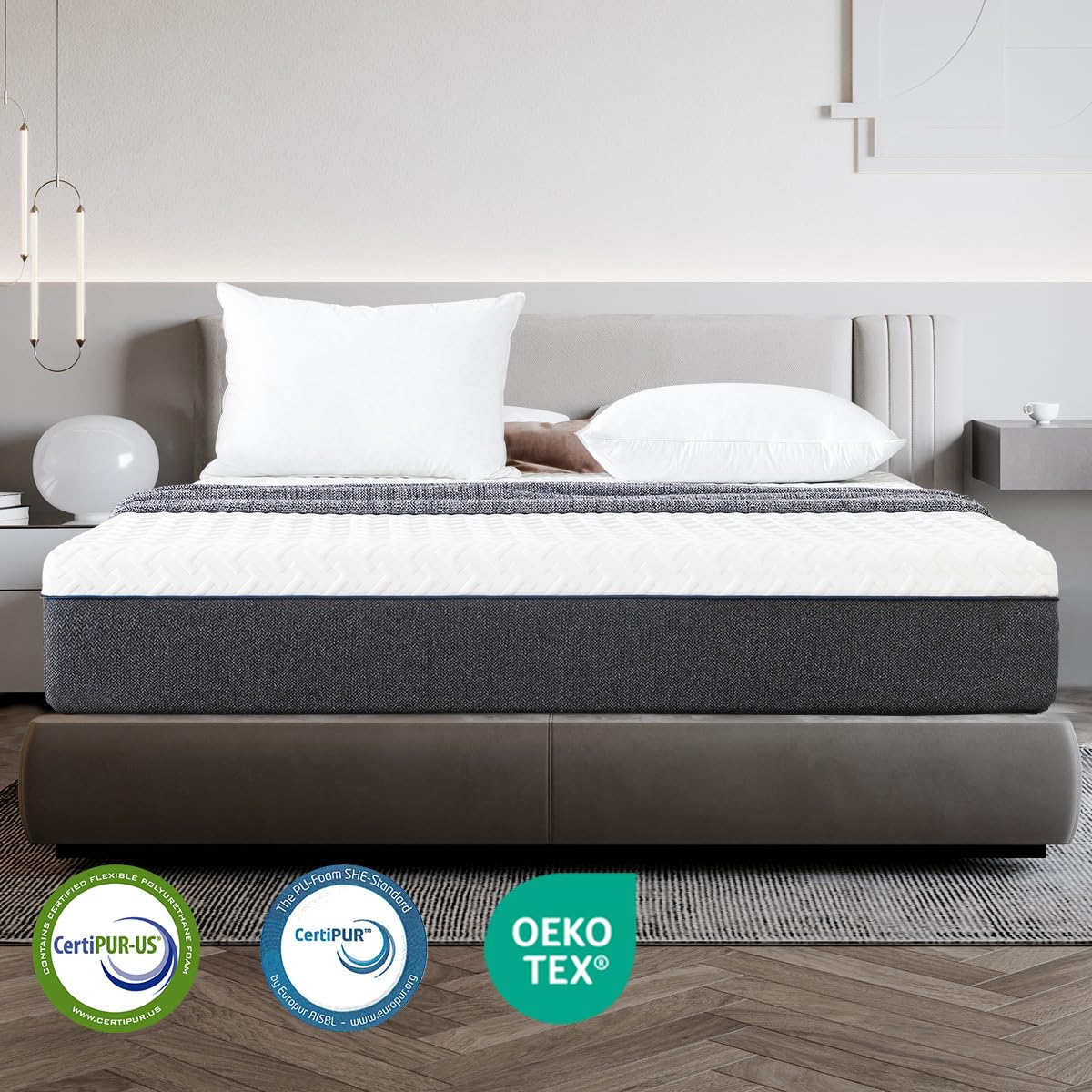 TRIPARK Queen Size Mattress 12 Inch for Adults, Green Tea Cooling Gel Memory Foam Mattress for Supportive & Pressure Relief, Bamboo Charcoal Twin Bed in a Box