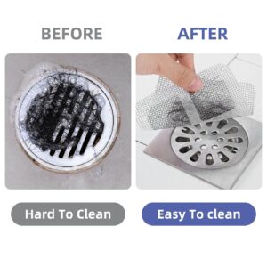 20Pcs Disposable Hair Drain Stickers, 4" X 4" Disposable Shower Floor Drain Sticker, Floor Drain Sticker, Drain Strainer Screen Catcher, Shower Drain Hair Catcher for Bathroom, Bathtub, Kitchen…