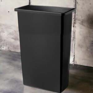 Mix.Home 23 Gallon Black Slim Rectangular Trash Can with lid Restaurant Trash can Commercial Trash can Tall Plastic Trash can Industrial Trash can Square Trash cans with Drop Shot Lid