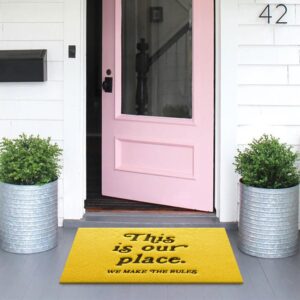 JJUUYOU Outdoor Welcome Mat We Make The Rules Doormat for Front Door Funny Indoor Door Mat with Non Slip Rubber Backing for Home Entryway Patio 18"x28"