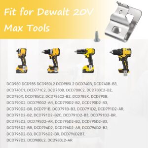 2pcs Belt Clips for Dewalt 304 Stainless Steel Drill Tool Clips Hook Kit,Dewalt Belt Clips,with Screws for Dewalt N268241 Fit for 20V Power Tools DCD980 DCD980L2