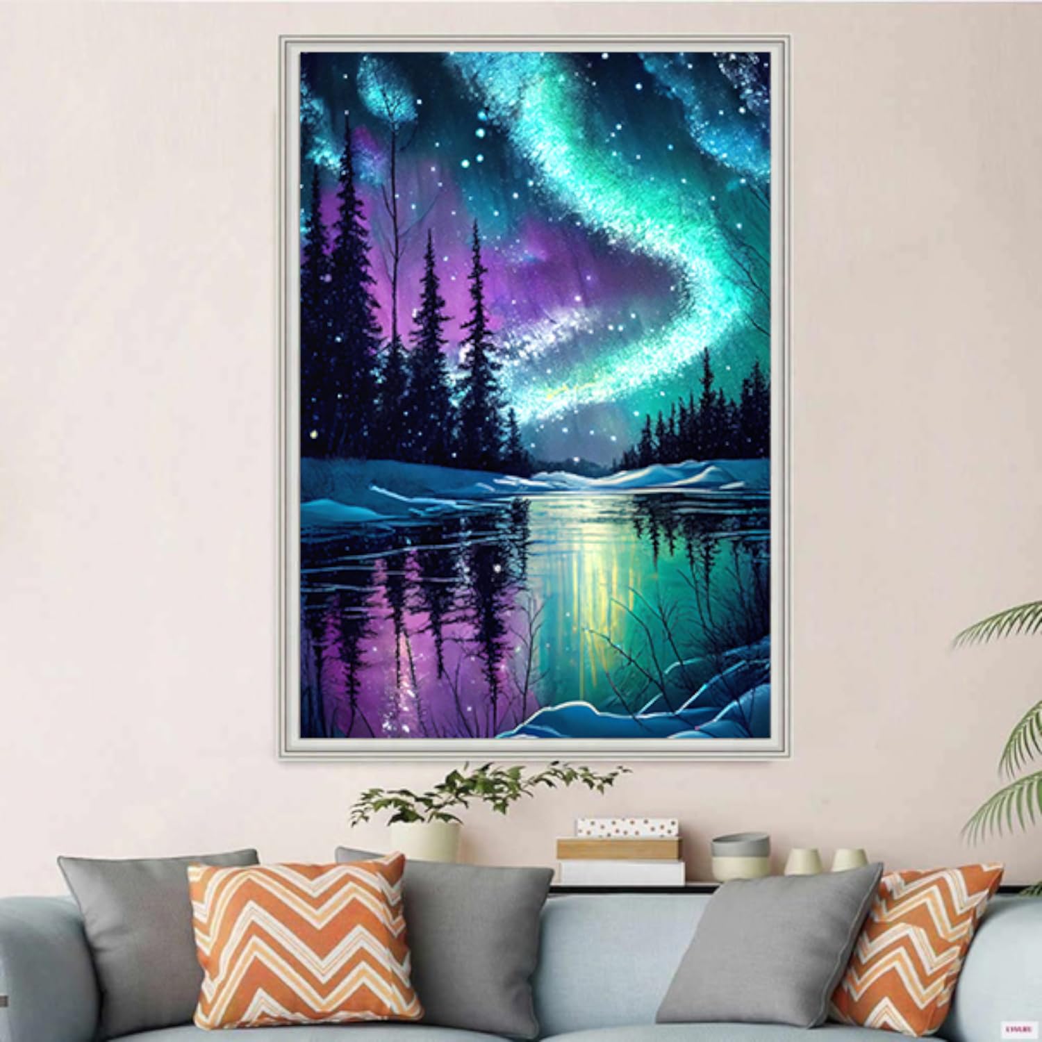 DIYCYCY Aurora Landscape Diamond Art Kits for Adults,DIY 5D Diamond Painting Kits for Beginners,Round Full Drill Diamond Dots Paintings Picture Gem Art Craft for Home Wall Art Decor Gifts 12x16inch