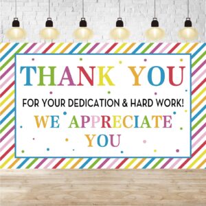 we appreciate you banner decorations colorful thank you banner thank you for all you do backdrop for teacher employee staff doctors nurse poaster boss volunteer appreciation week party decor