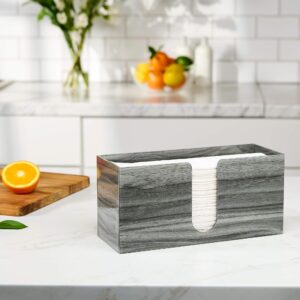 Designer Multifold Acrylic Paper Towel Holder Countertop Dispenser (Grey Wood)