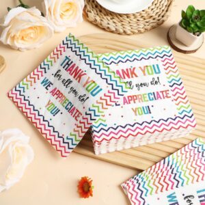 Naozinebi 100Pcs Thank You Napkins We Appreciate You Paper Napkins Thankful Disposable Napkin Appreciation Party Decors Grateful to Employee Teacher Doctor Staff Thanksgiving Graduation Party Supply