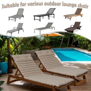 PERFECT GARDEN Chaise Lounge Cushion Outdoor Waterproof Patio Foldable Furniture Lounge Chair Cushions for Garden Patio Pool 76 * 23inch(Khaki, 2-Pcs Set)