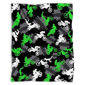 Dirt Bike Motorcycle Blanket Gifts for Boys Girls, Ultra Soft Dirt Bike Motorcycle Throw Blanket, Lightweight Motorcycle Stuff Warm Plush Throw Blankets for Couch 40"x50" for Kids