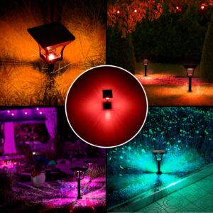 CINOTON 42W LED Barn Light Dusk to Dawn Outdoor Lighting, Black 1 Pack & Outdoor Solar Landscape Pathway Lights Warm White & Multicolor 4 Pack