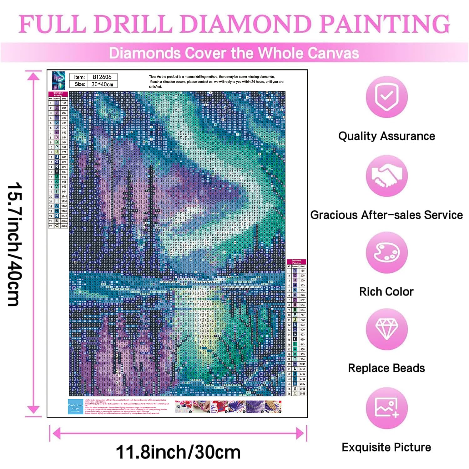 DIYCYCY Aurora Landscape Diamond Art Kits for Adults,DIY 5D Diamond Painting Kits for Beginners,Round Full Drill Diamond Dots Paintings Picture Gem Art Craft for Home Wall Art Decor Gifts 12x16inch