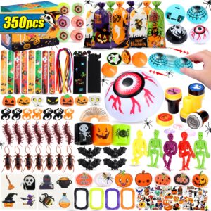 shineloha 350pcs halloween party favors, halloween toys bulk | halloween assortment toys for kids, goodies bags, party supplies | treasure box prizes, classroom prizes