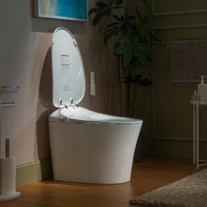 WOODBRIDGE Smart Bidet Toilet with Auto Open/Close Lid, Foot Sensor Operation,Dual Auto Flush, Heated Seat, Power Outage Flush,Hygienic Wash,Night Light,LT610