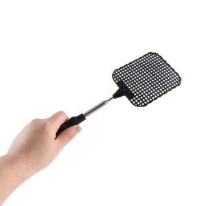 Fly Swatters Extendable, Telescopic Fly Swatters,Heavy Plastic Flies Killer Fly Swatter Manual Bugs Killer Tools(Black)