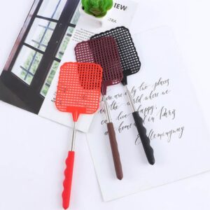 Fly Swatters Extendable, Telescopic Fly Swatters,Heavy Plastic Flies Killer Fly Swatter Manual Bugs Killer Tools(Black)