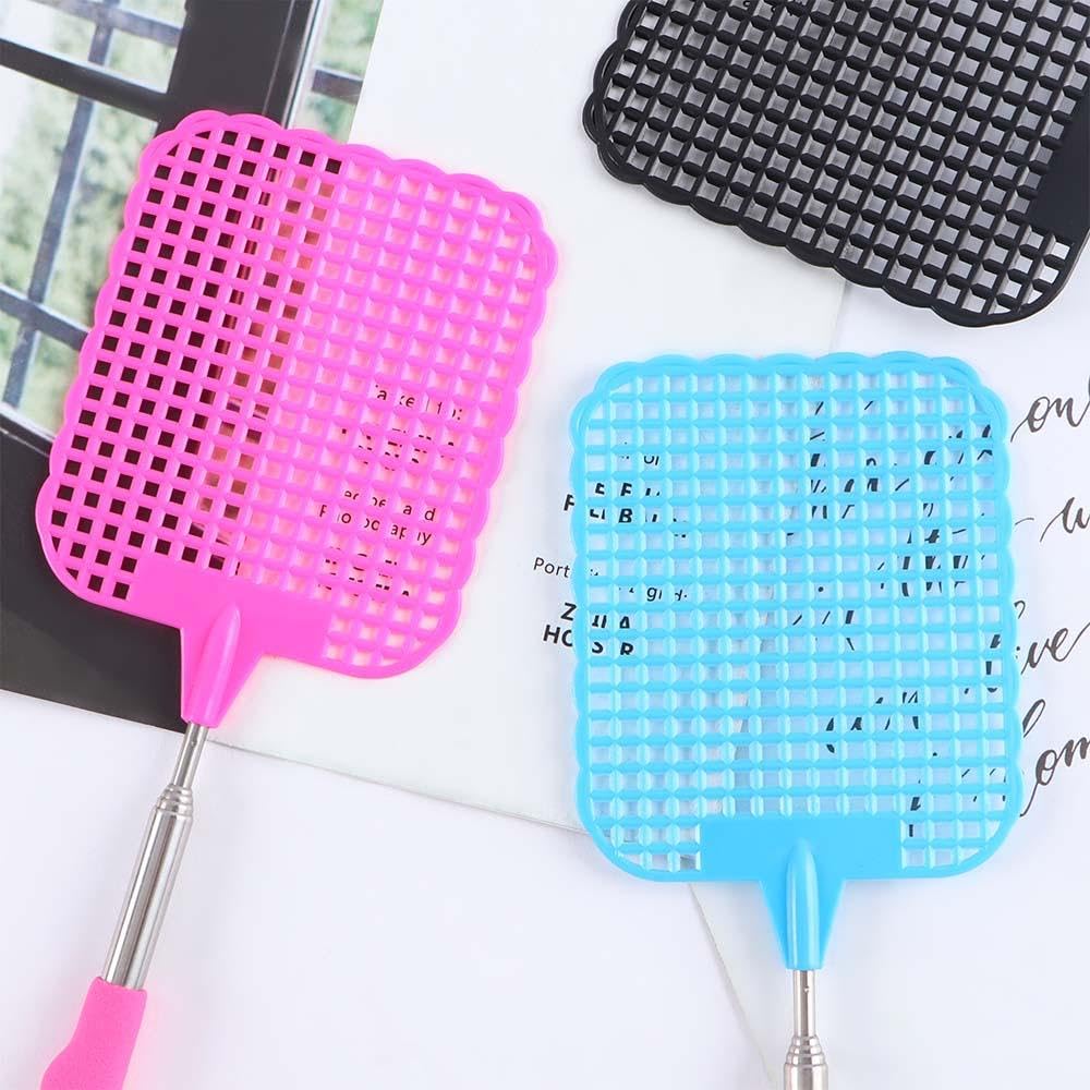 Fly Swatters Extendable, Telescopic Fly Swatters,Heavy Plastic Flies Killer Fly Swatter Manual Bugs Killer Tools(Black)