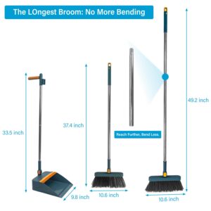 Broom and Dustpan Set,Brooms for Sweeping Indoor,Broom with Dustpan Combo Set,Dust Pan,Dust Pan and Brush Set,Broom Dustpan Set