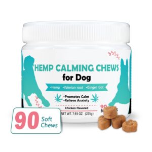 hemp calming chews for dogs anxiety relief dog calming treats natural ingredients dog calming chews aid with separation, barking and sleeping, promote relaxation, reduce stress