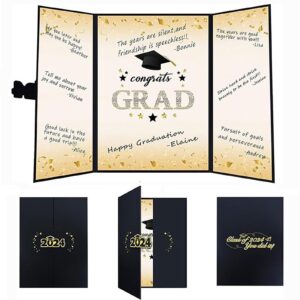 ilahui graduation guest book graduation signature board for class of 2024 graduation decorations gifts party supplies grad party sign in guest book for college high school (black)