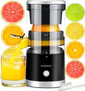 electric citrus juicer rechargeable - electric juicer machines with usb and cleaning brush portable compact juicer for orange, lemon, limes