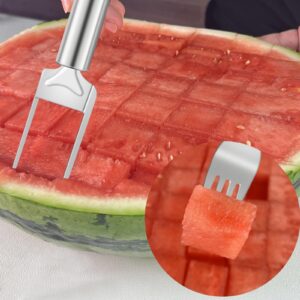 Velaco 2 PACK 2-in-1 Watermelon Cutter and Fork, 9.5 Inch Stainless Steel Fruit Cutter Slicer Tool