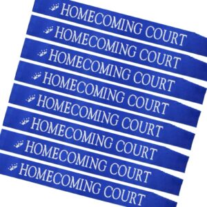 nauxiudsjs homecoming court sashes blue, homecoming sashes for high school dance party costume event graduation party cosplay pageants prom party accessories, 8 pack blue